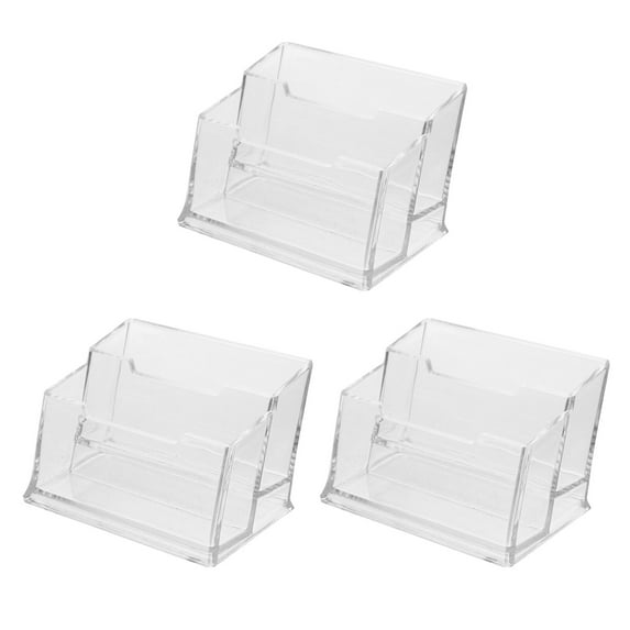 SOPOTUTU 3-Pack Transparent Plastic Business Card Holder Box with ...