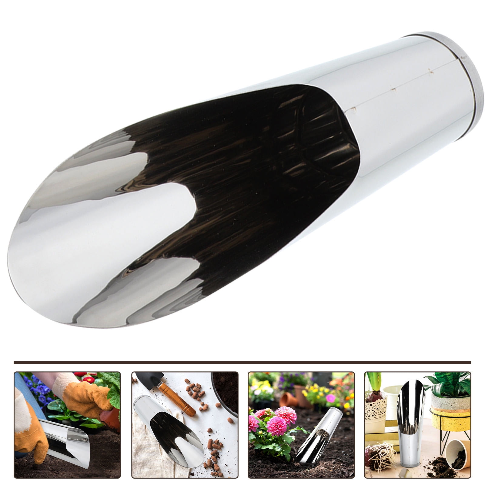 ORDDIART Gardening Tool to Scoop Soil 1Set Cylindrical Stainless Steel ...