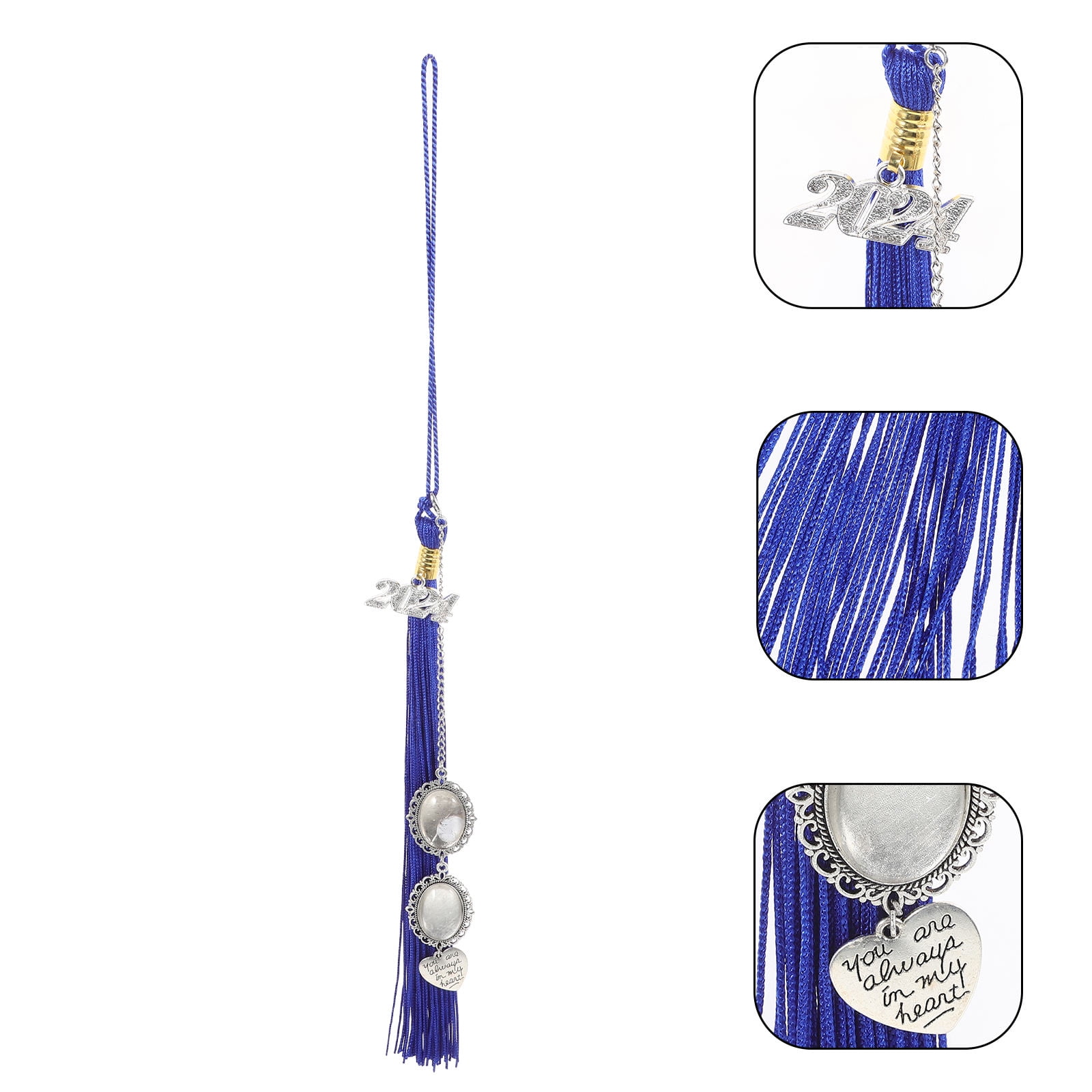 ORDDIART Graduation Cap Memory Charm 1Set Metal Blue Tassel Shape ...