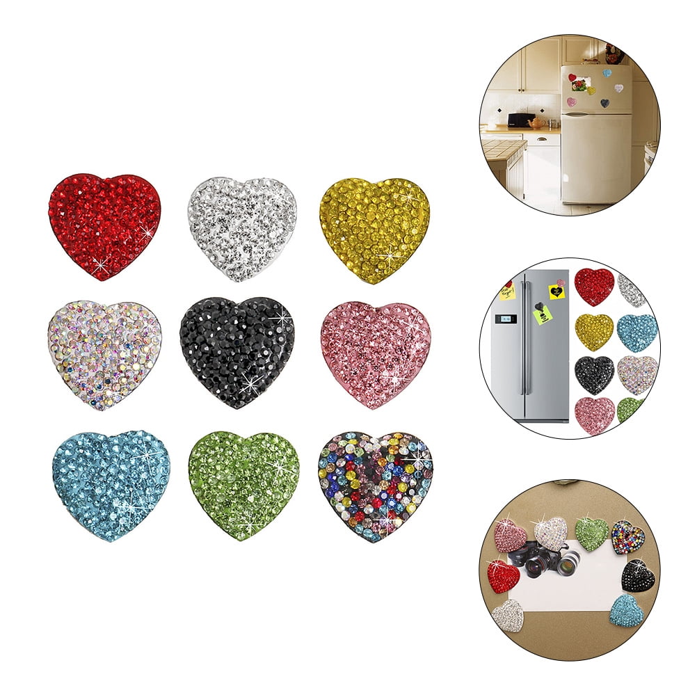 ORDDIART Heart-Shaped Rhinestone Refrigerator Magnet Creative Modeling ...