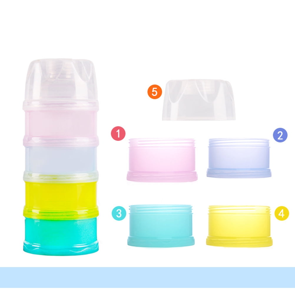 ORDDIART Infant Snack Container 4-layer Twist-lock Stackable Milk ...