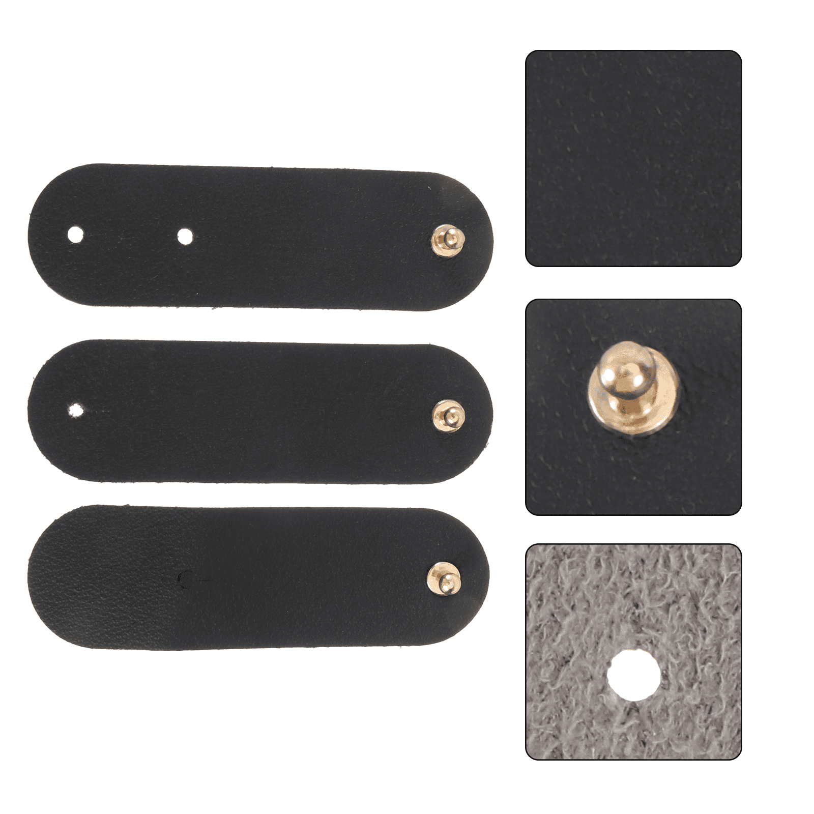 ORDDIART Leather Rectangular Wire Organizer 3Set in Black for Cables ...