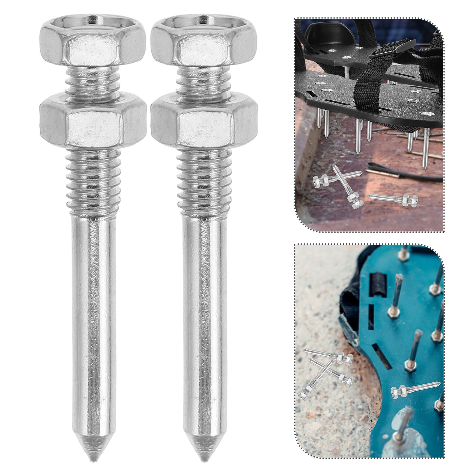 ORDDIART Metal Lawn Aerator Shoe Spike 1.77X0.31X0.31in Silver 20Pcs ...