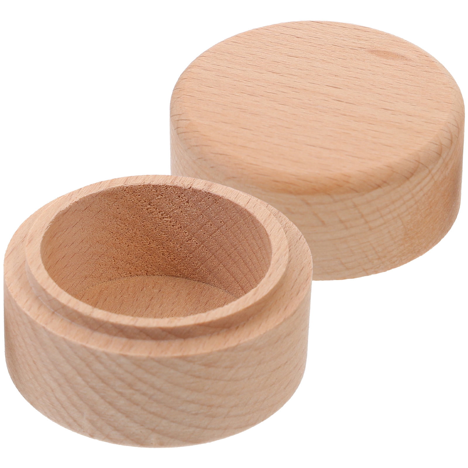ORDDIART Mini Wood Storage Box Round Wooden Jewelry Box For Rings ...