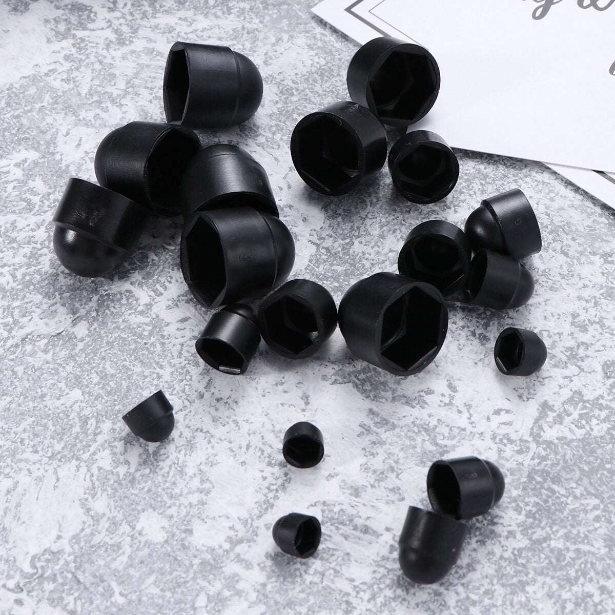 SOPOTUTU 145-Piece Black Plastic Nut Caps Covers Hexagon Dome Bolt ...