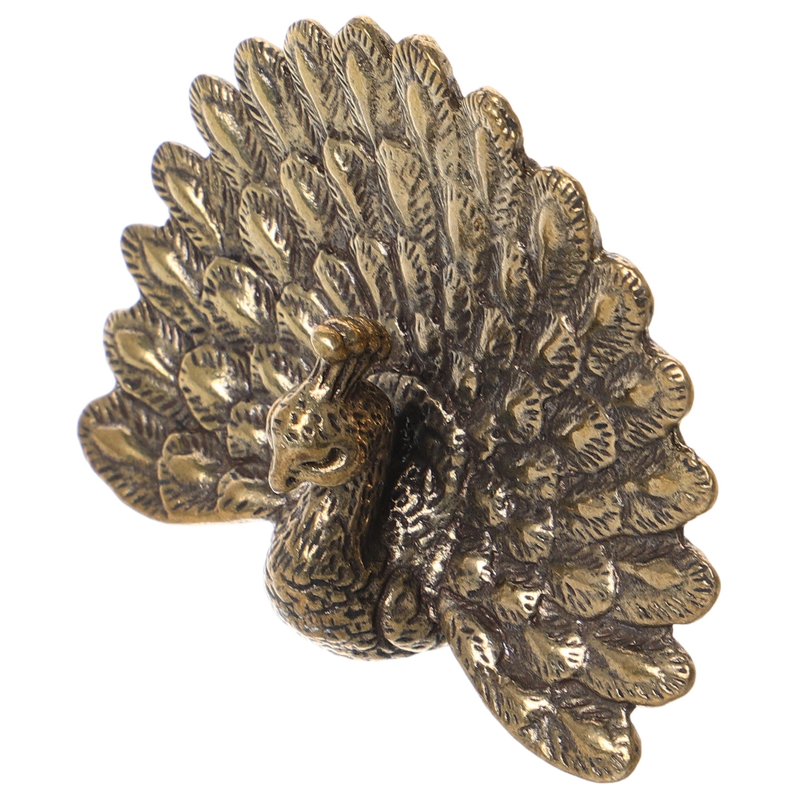 ORDDIART Peacock Decor for Office Golden Brass Peacock Figurine 1Pack ...