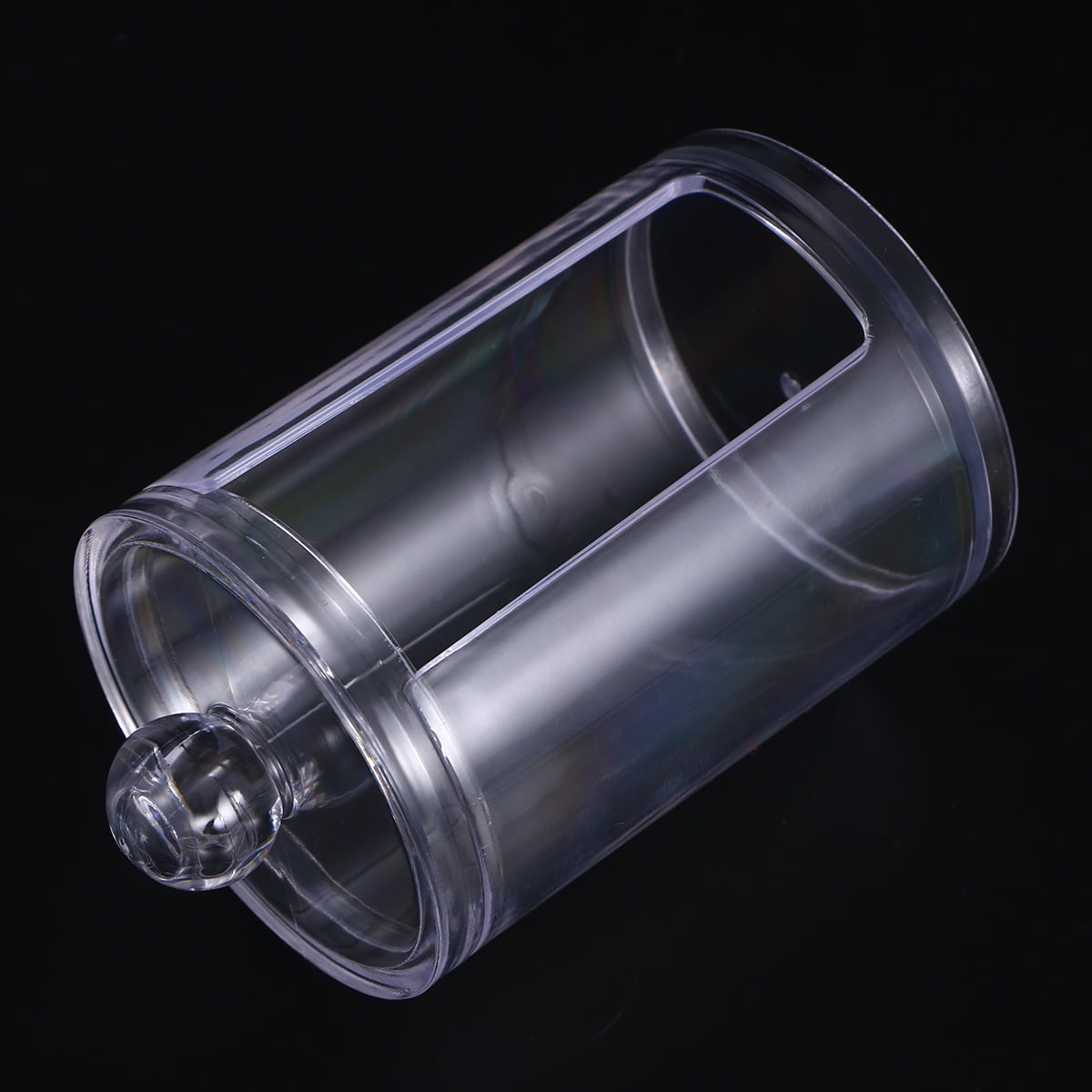 ORDDIART Round Plastic Container Clear Storage Box for Desk ...