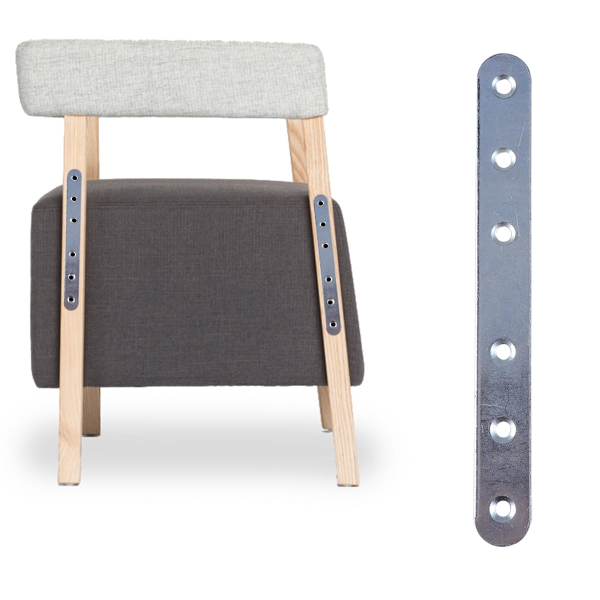 ORDDIART Silver Straight Metal Bracket for Furniture Reinforcement - Walmart.com