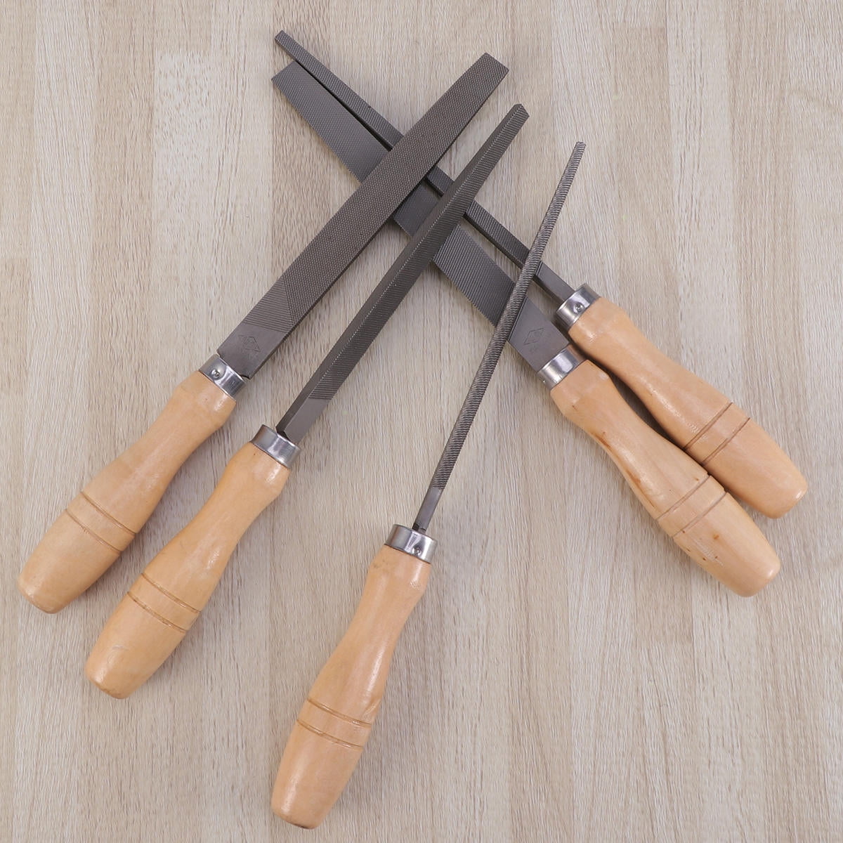 SOPOTUTU Woodworking Hand Tools Steel File Set, 5-Piece Assorted Color ...