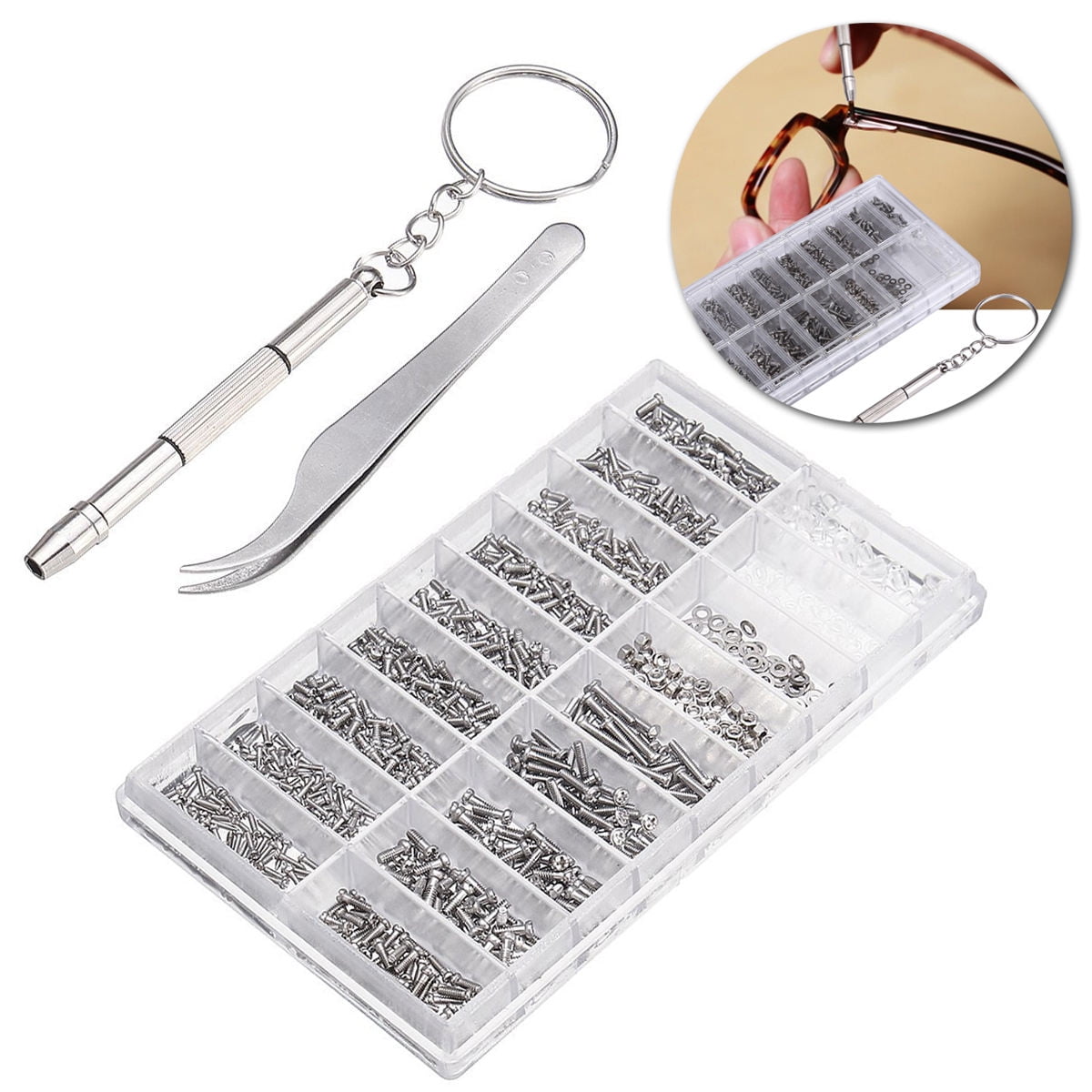 ORDDIART Sunglasses Repair Screws 1 Set Screw Kit for Eyeglasses and ...