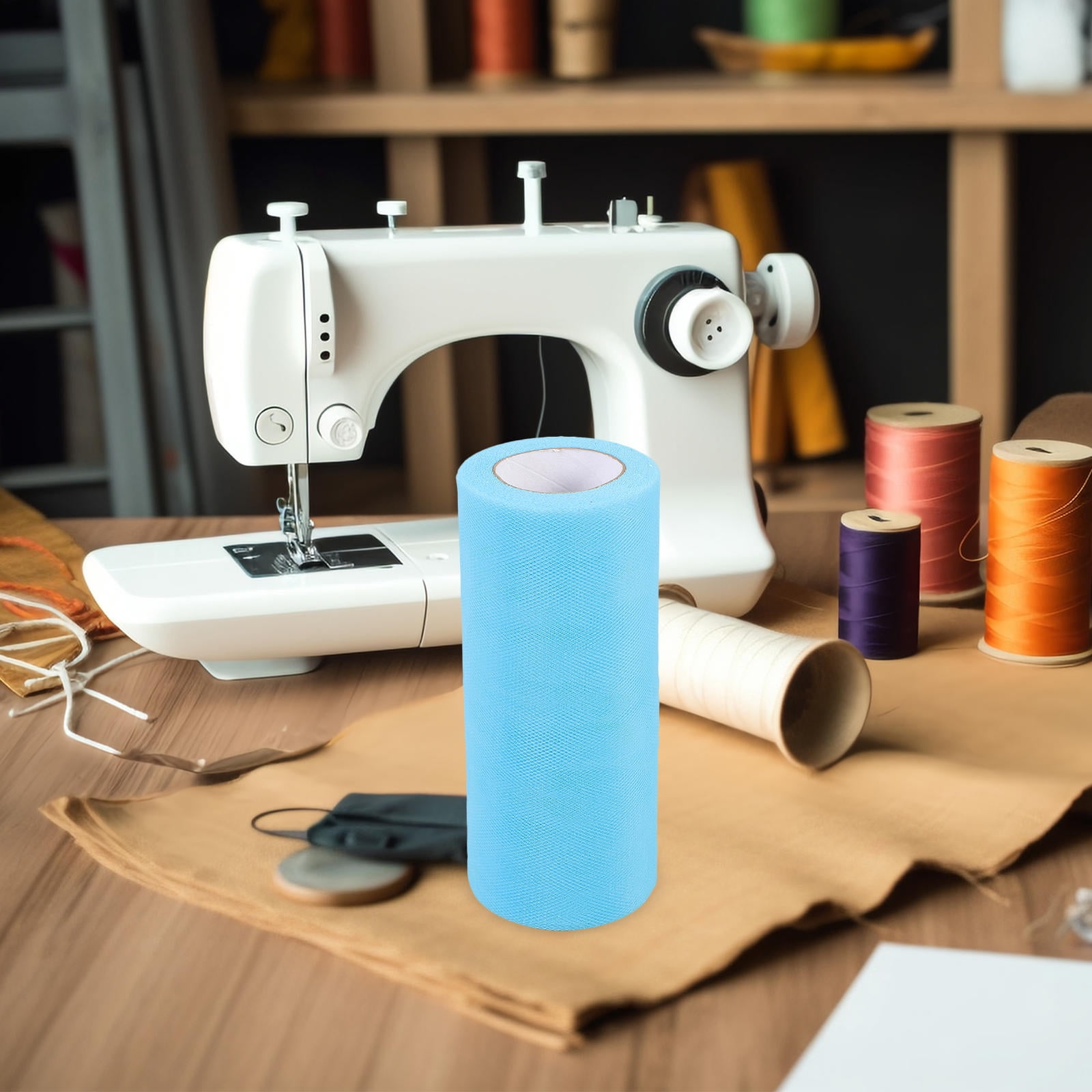 ORDDIART Tulle Roll 1Pack Blue Dacron for Wedding Favors and Ceremony ...