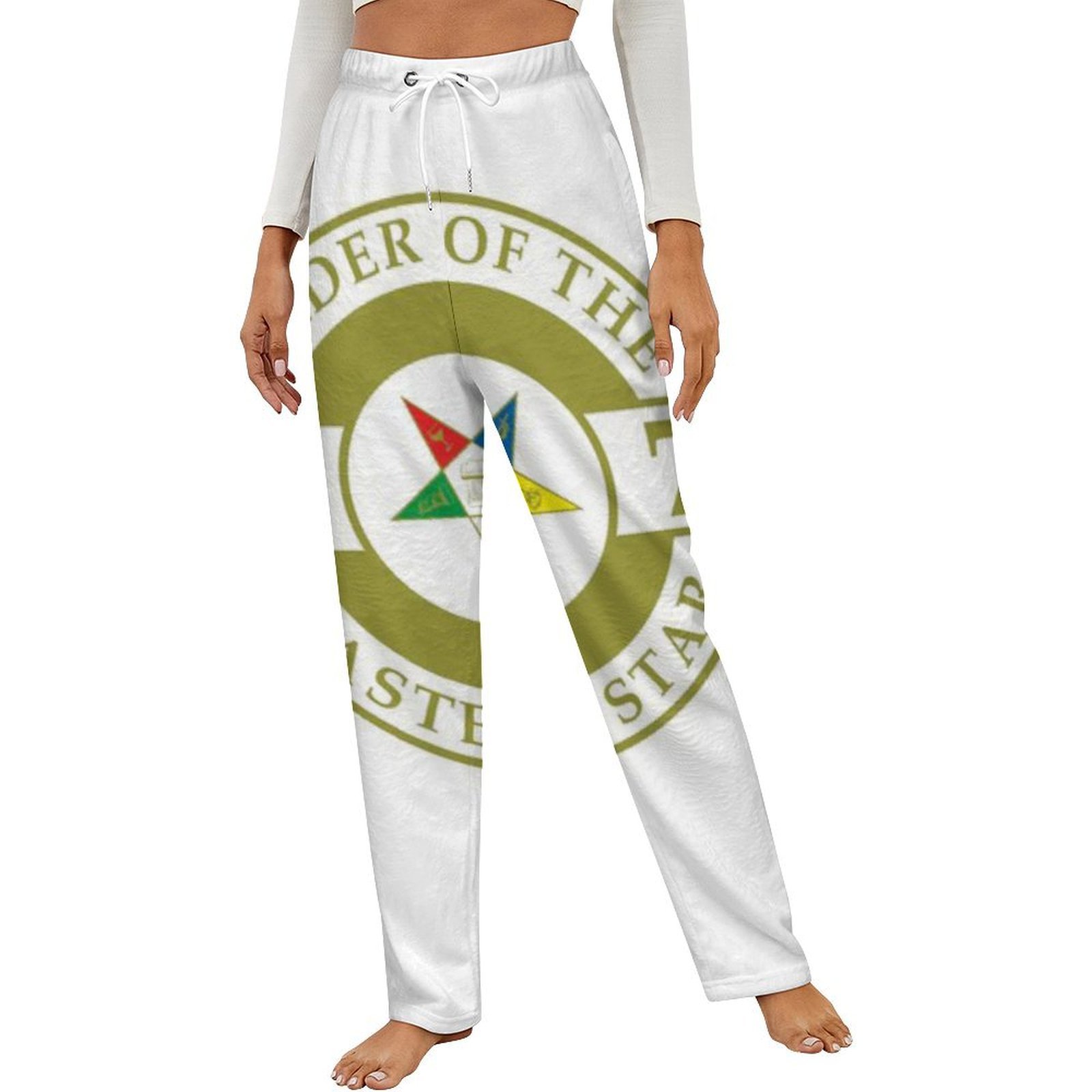 ORDER OF THE EASTERN STAR Winter Female Pants Flannel High Waist Women ...