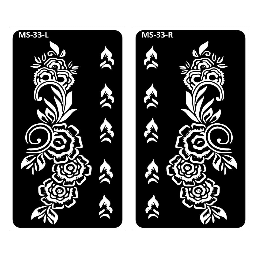 ORDERSHOCK Beautiful Circle Flower Mehndi Stencils Sticker for Hand ...