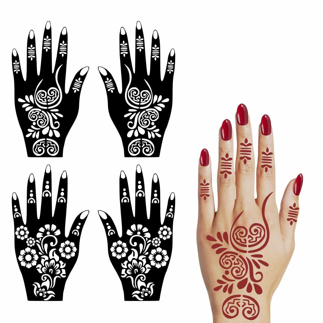 ORDERSHOCK Fashion Ready Combo Mehndi Stickers for All Ages for Girls ...