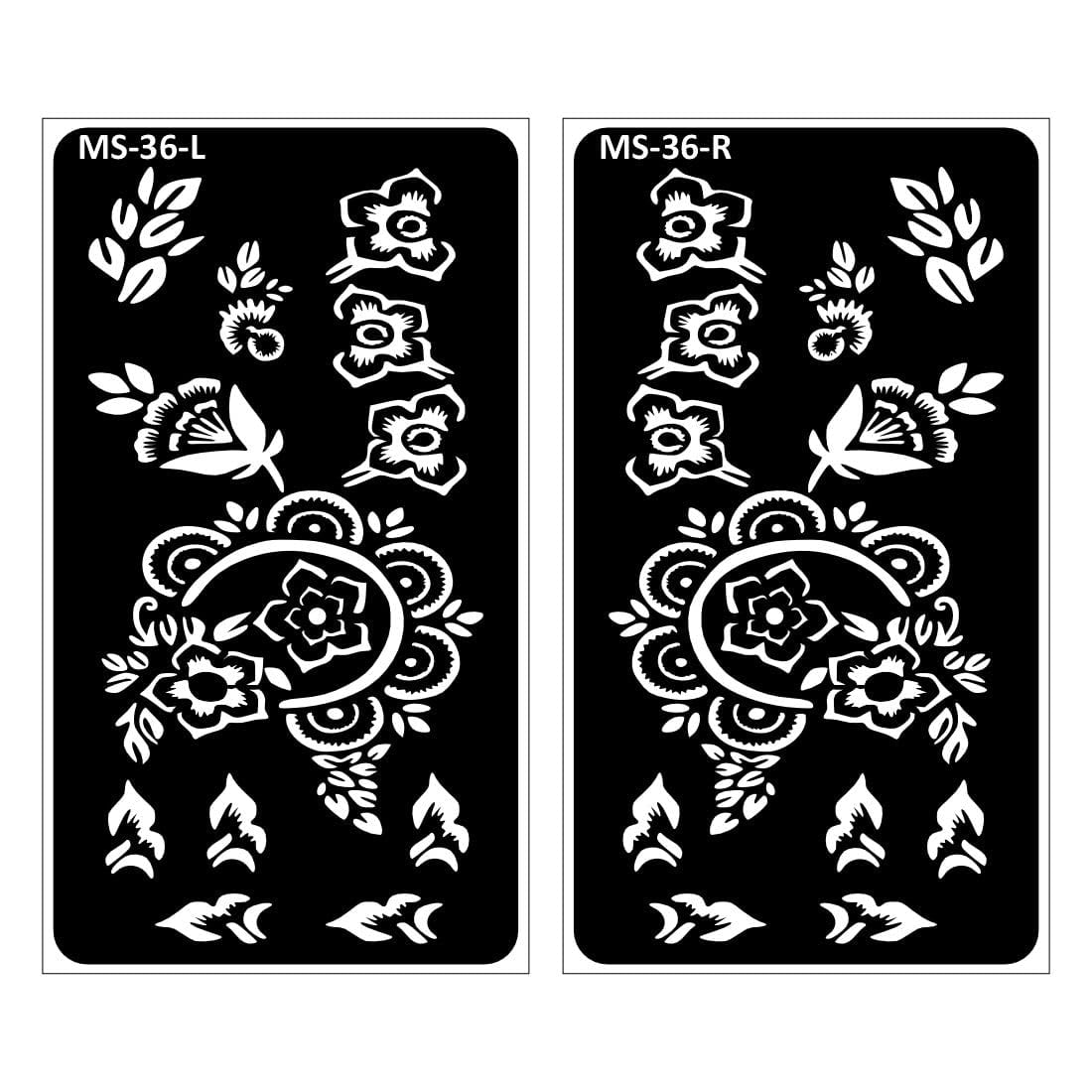 ORDERSHOCK Floral Mandala Designs Mehndi Stencils Sticker for Hand ...