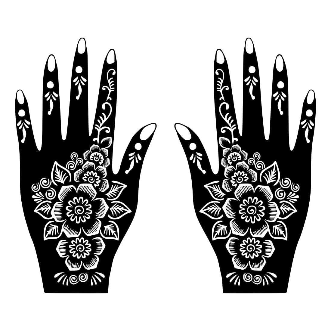 ORDERSHOCK Full Hand Mehndi Stencil Sticker Template for Wedding ...