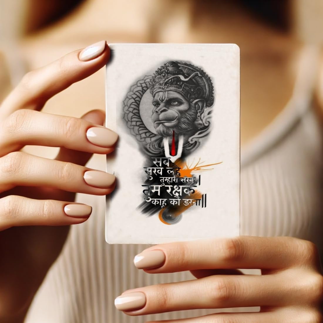 ORDERSHOCK Hanuman Ji Bajrangbali With Mantra Tattoo Temporary Tattoo ...