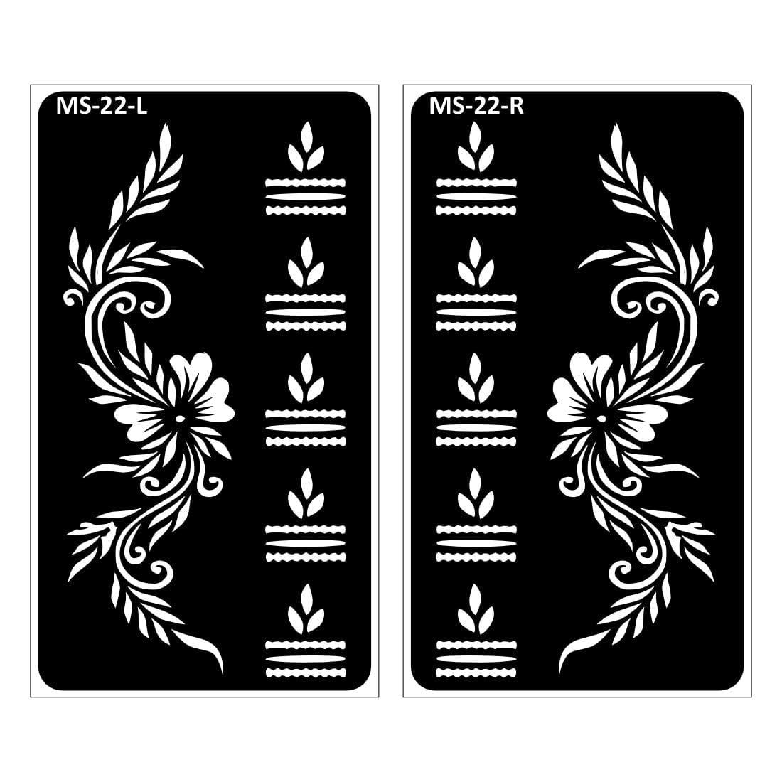 ORDERSHOCK Little Flower Designs Mehndi Stencils Sticker for Hand ...