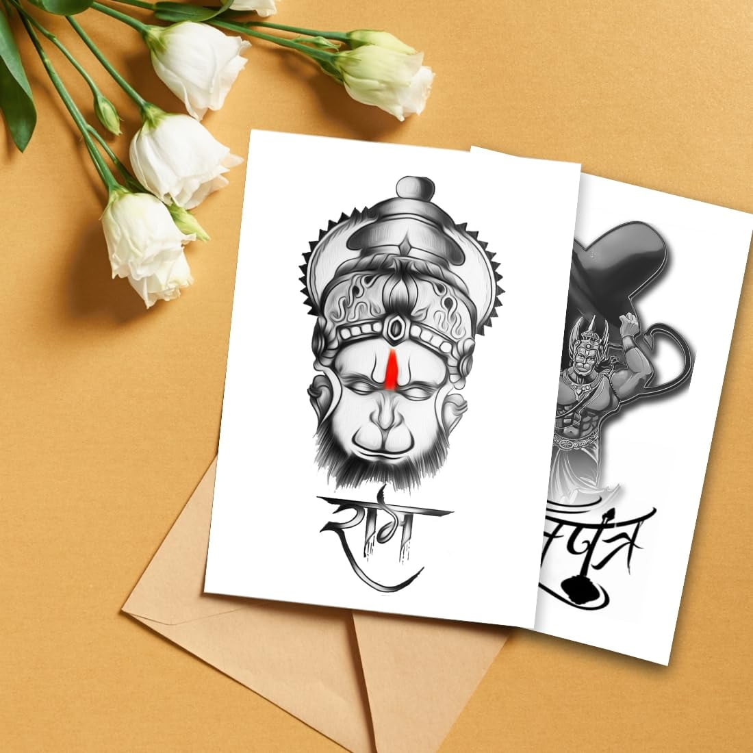 ORDERSHOCK Lord Raam Hanuman Shivling Temporary Tattoo Sticker For Male ...