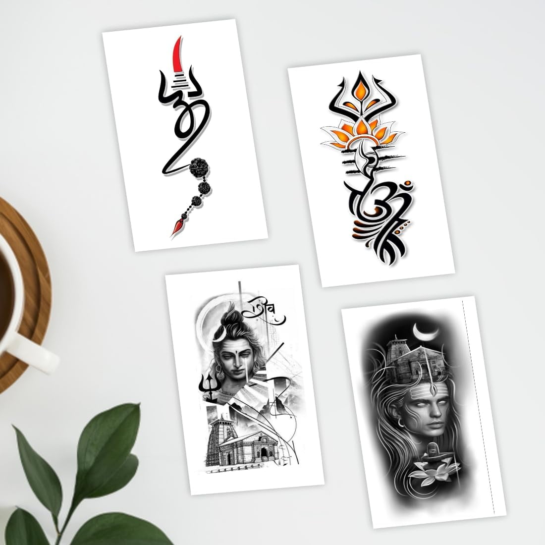 ORDERSHOCK Om Namha Shivaye Mahadev And Temple With Shivling Design Temporary Tattoo Sticker ...