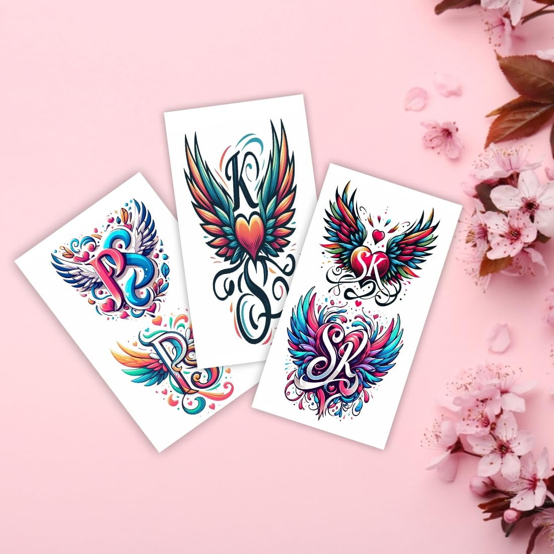 ORDERSHOCK PS KS And SK Letter With Wing Heart And Crown Design ...