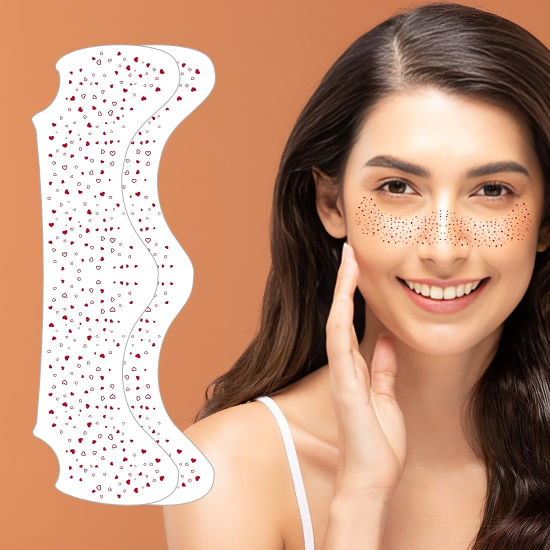 ORDERSHOCK Red Hearts Freckles Temporary Tattoo Sticker For Girls And ...