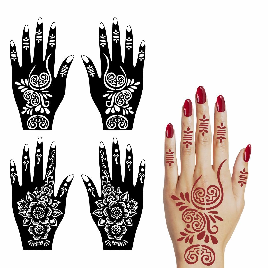 ORDERSHOCK Style Combo Mehndi Stickers for Cultural Celebration for ...