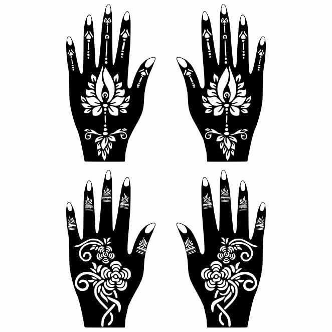 ORDERSHOCK Stylish Combo Mehndi Stencil Stickers for All Celebrations ...