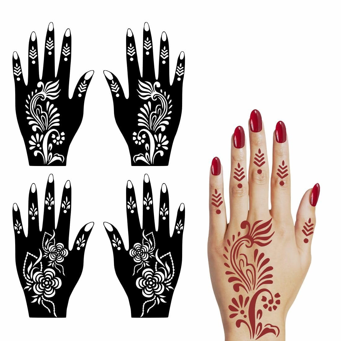 ORDERSHOCK Stylish Combo Mehndi Stickers for Occasions and Daily Use ...