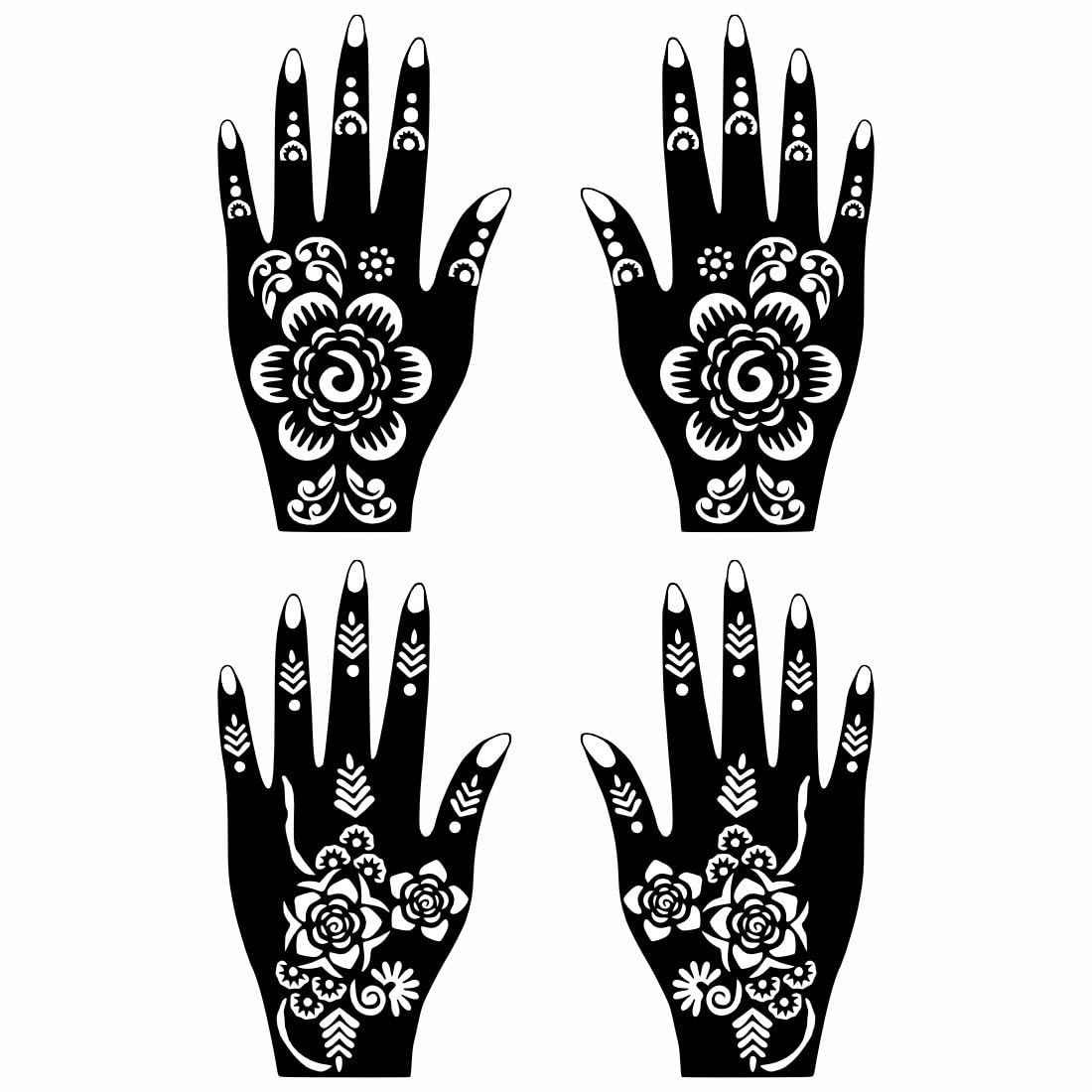 ORDERSHOCK Stylish Floral Combo Mehndi Art Templates for Daily Use Pack ...