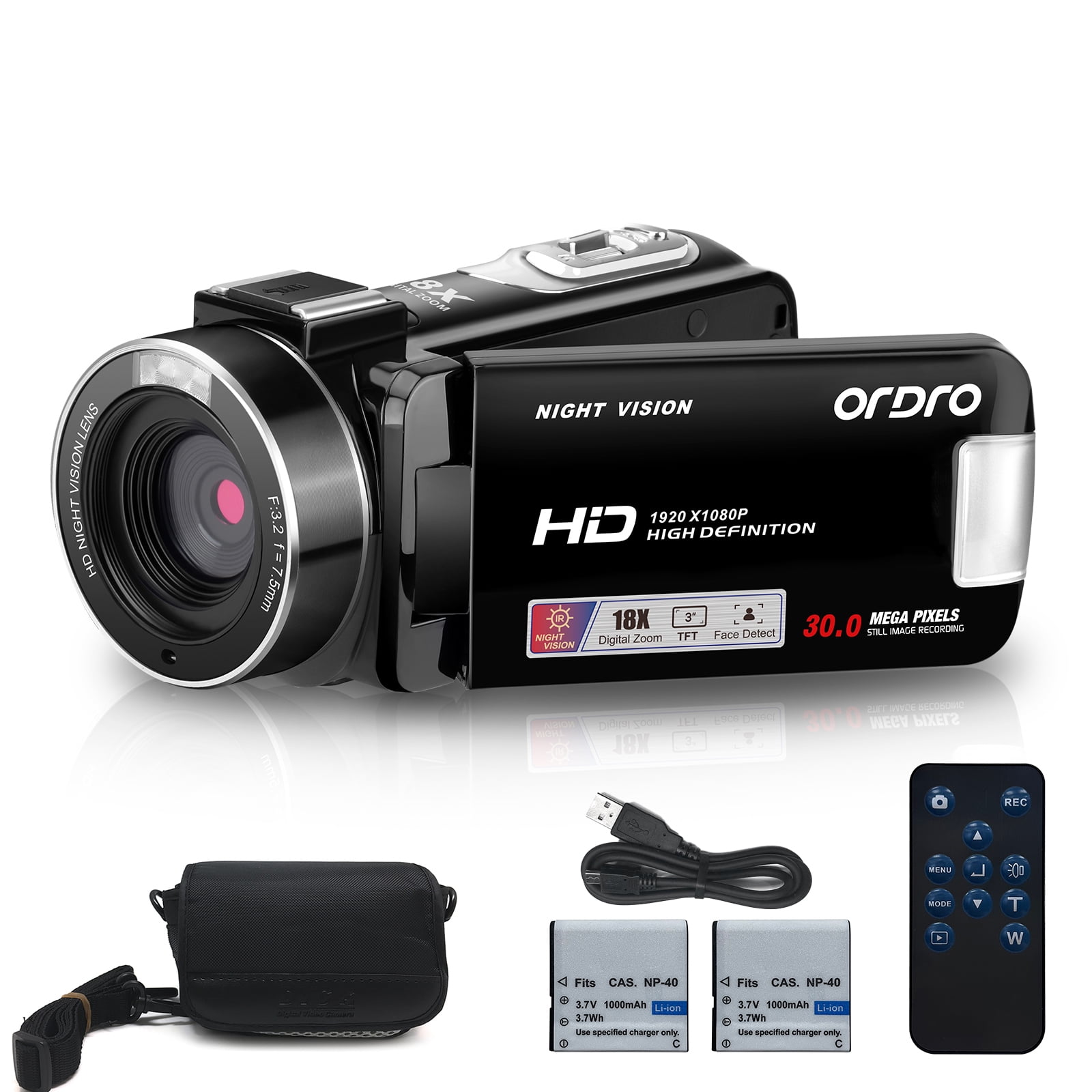 ORDRO B320 Video Camera Camcorder FHD 1080P 30MP IR Night Vision ...