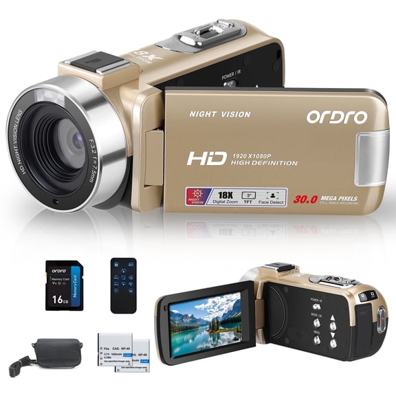 B320 1080P 30FPS Video Camera Recorder, 30MP 18X Digital Zoom Camcorder ...