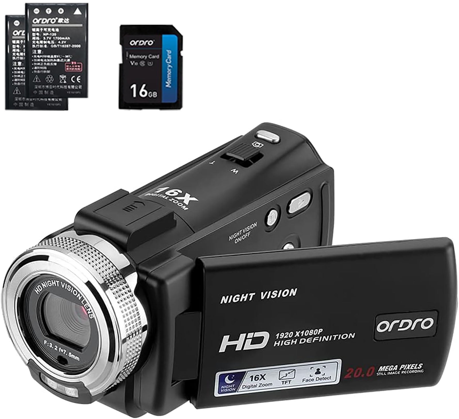 ORDRO Camcorders HDV-V12 1080P Video Camera Infrared Night Vision 3.0 ...