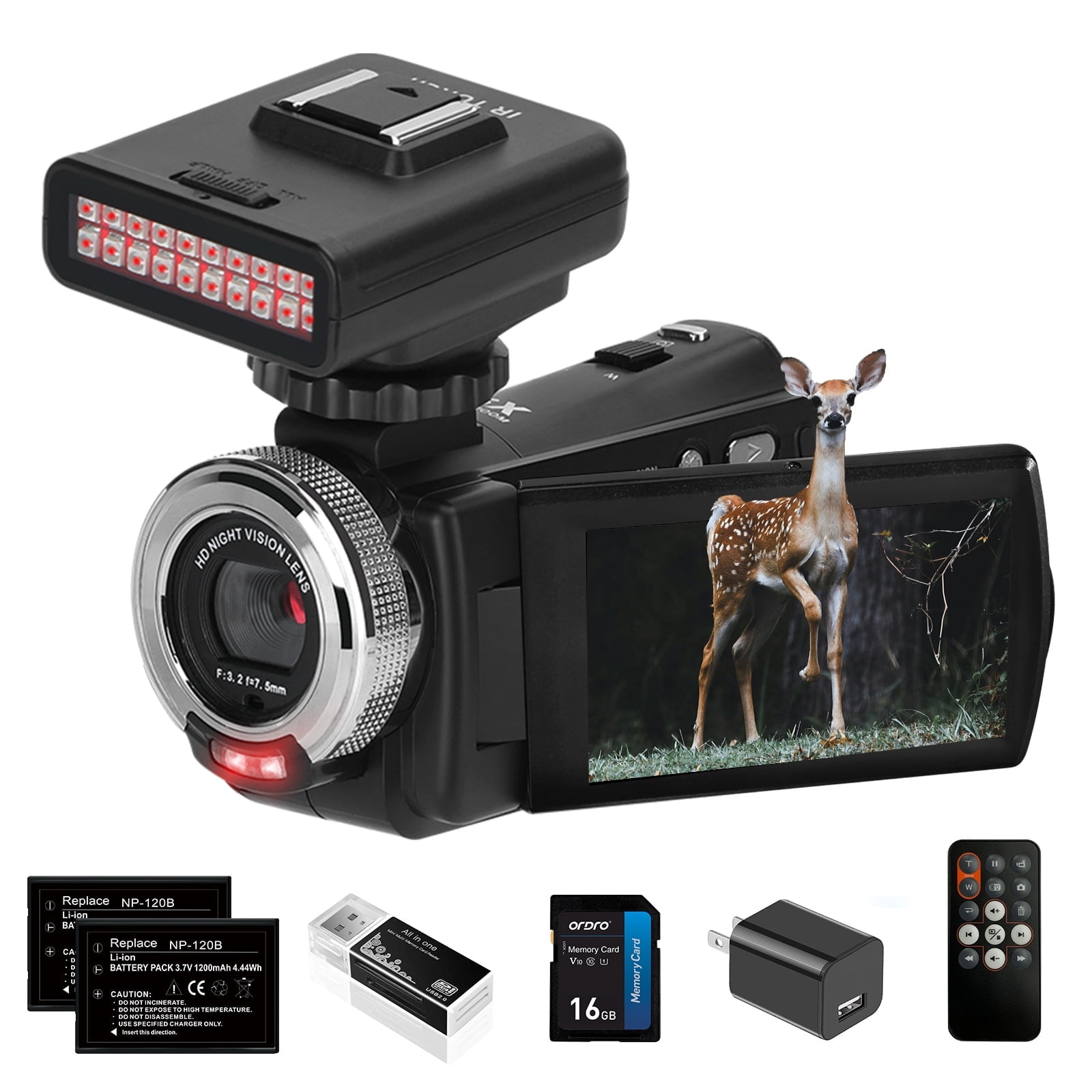 ORDRO V12 Video Camera Camcorder Digital FHD 1080P 16X Digital Zoom ...