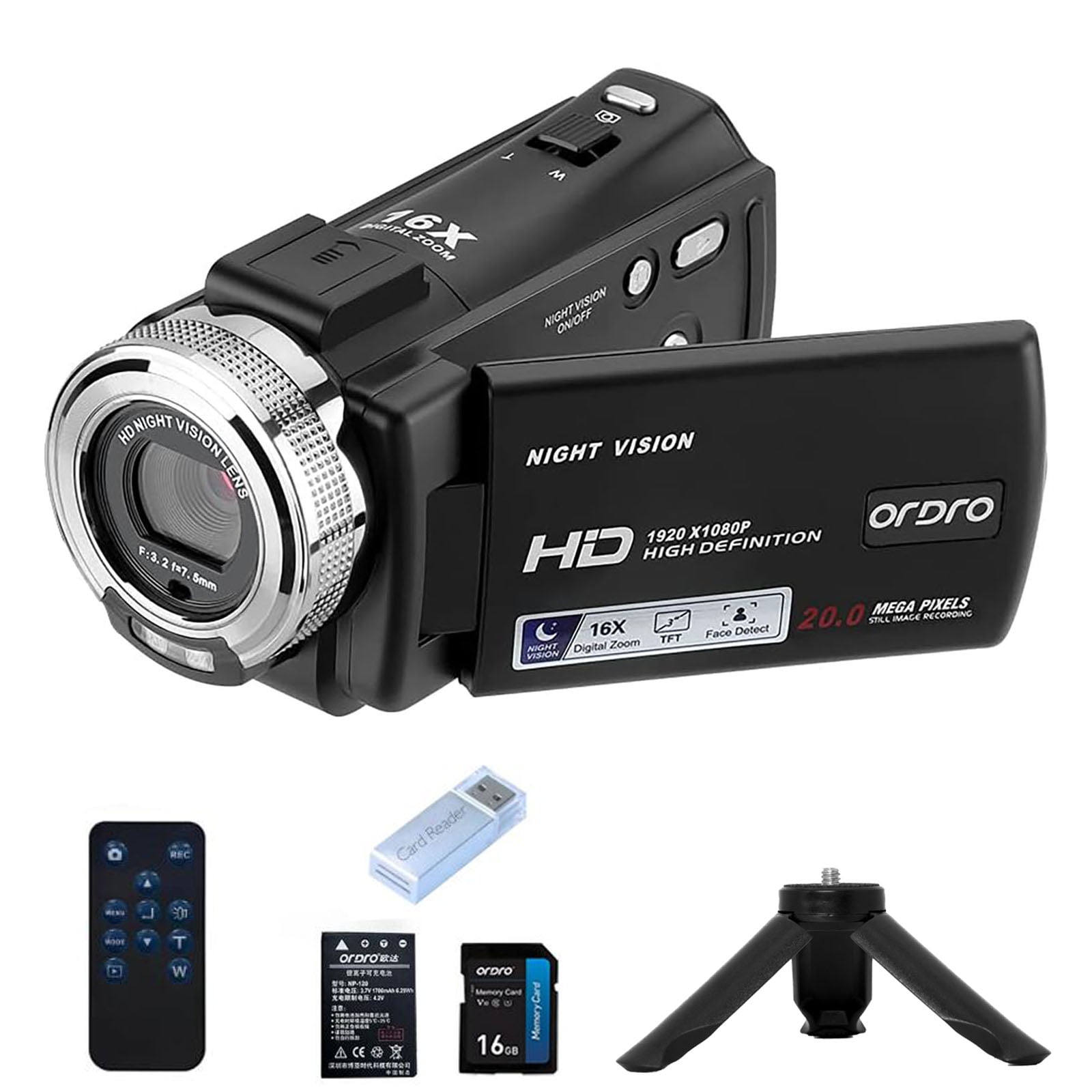 ORDRO Camcorders HDV-V12 1080P Video Camera Infrared Night Vision 3.0 ...