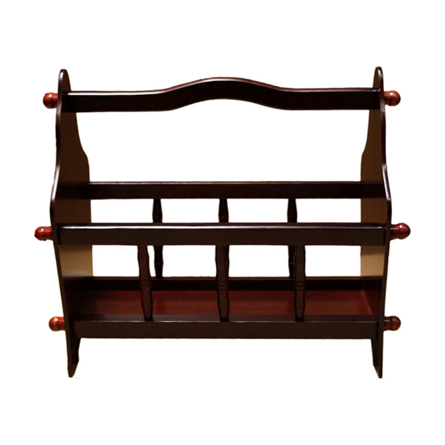"ORE International Wooden Magazine Holder Rack - 14"" Cherry Finish ...