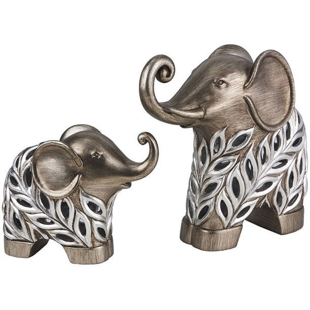 ORE International 2-Piece Decorative Elephants Figurine "Kiara", Silver ...