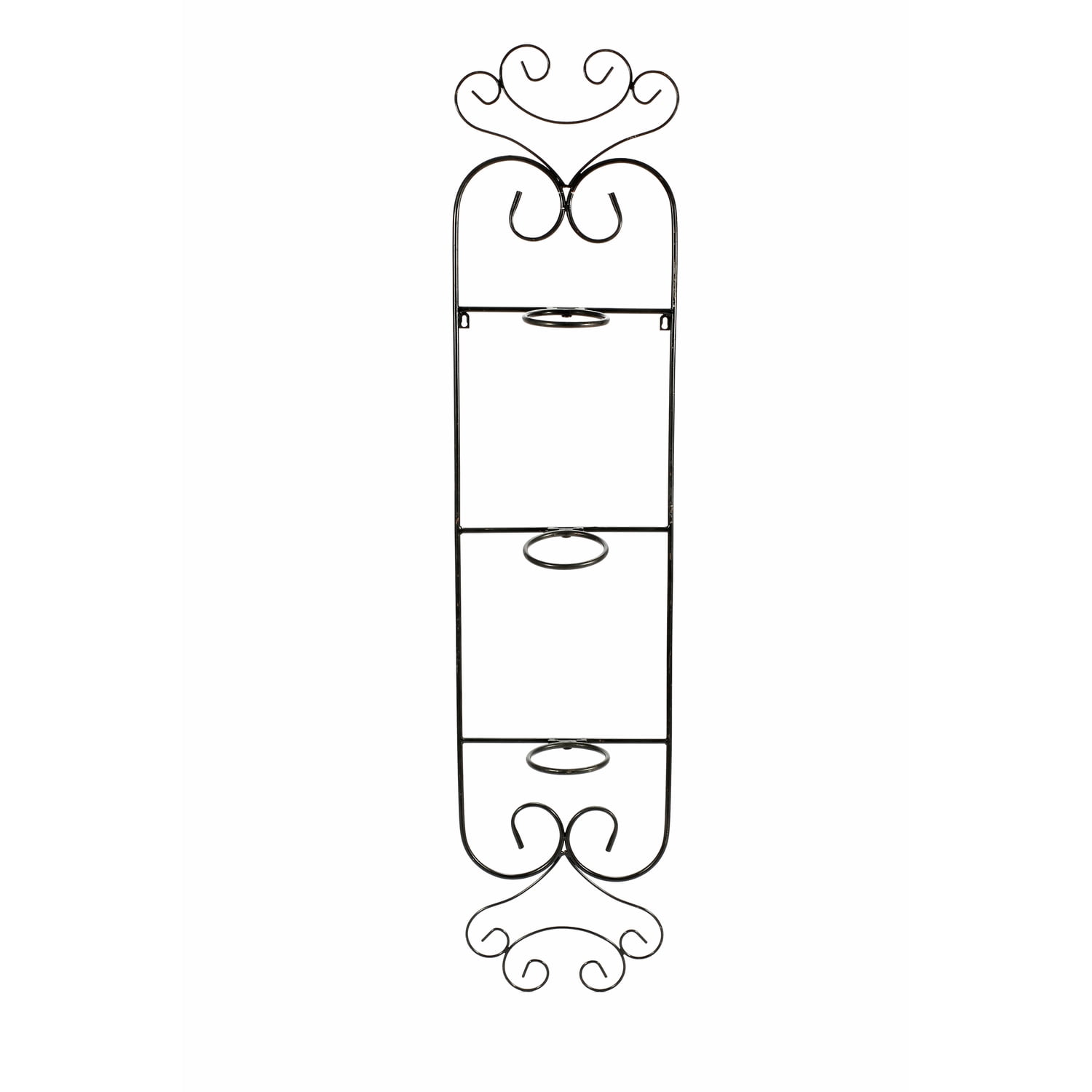 ORE International 58" 3 Pot Plant Black / Gold Cast Metal Wall Planter ...