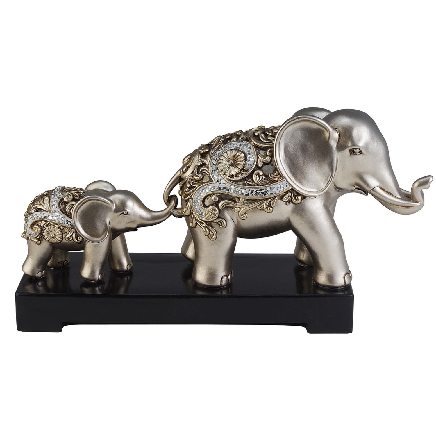 Ore International 8" in SILVER VINE MOTHER AND CALF ELEPHANT DECORATIVE ...