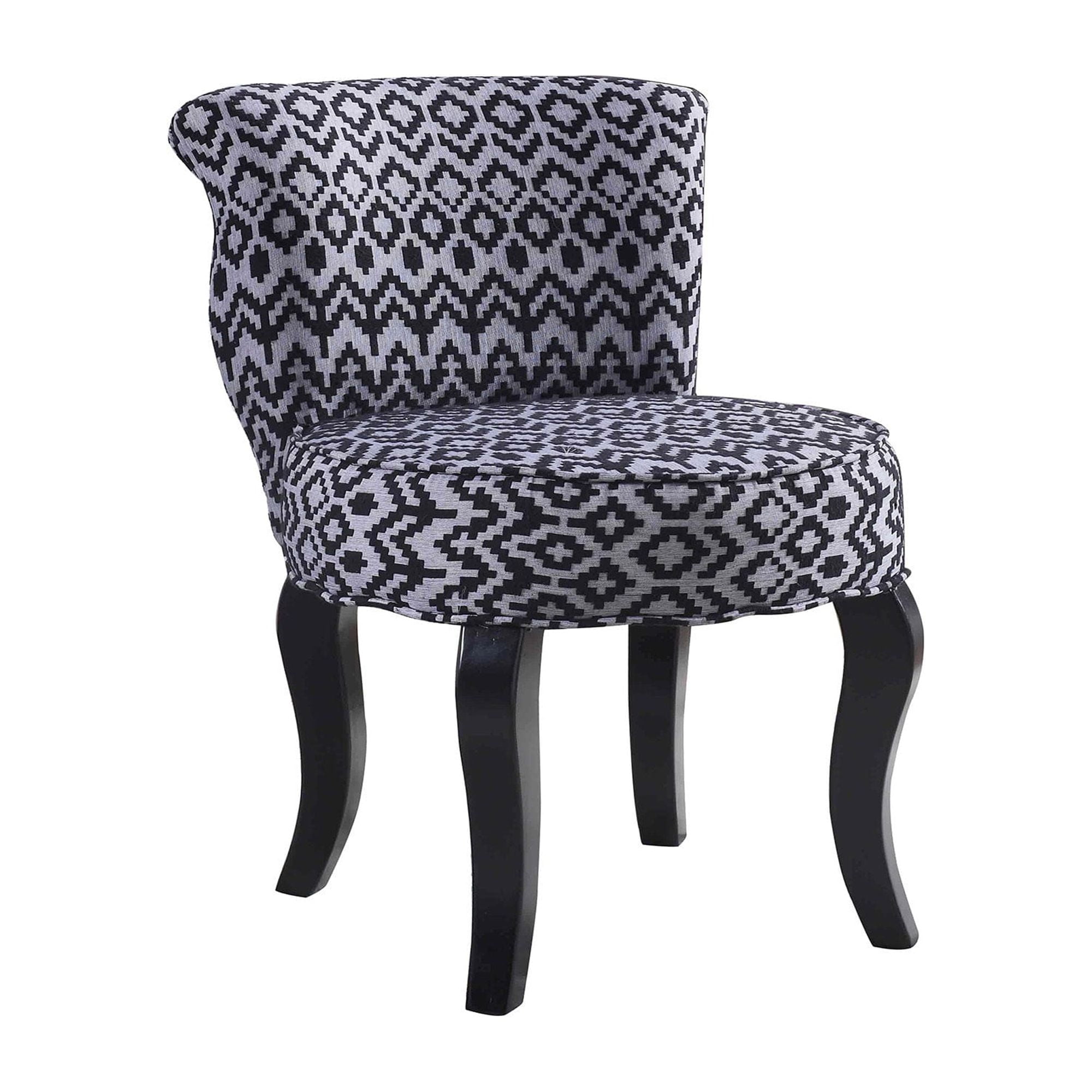 ORE International Contemporary Print Microsuede Armless Accent Chair ...