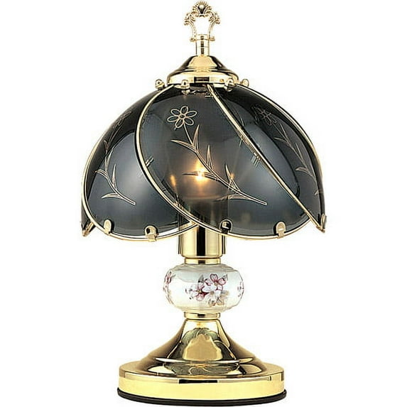 ORE International Floral Touch Lamp, Black - Walmart.com