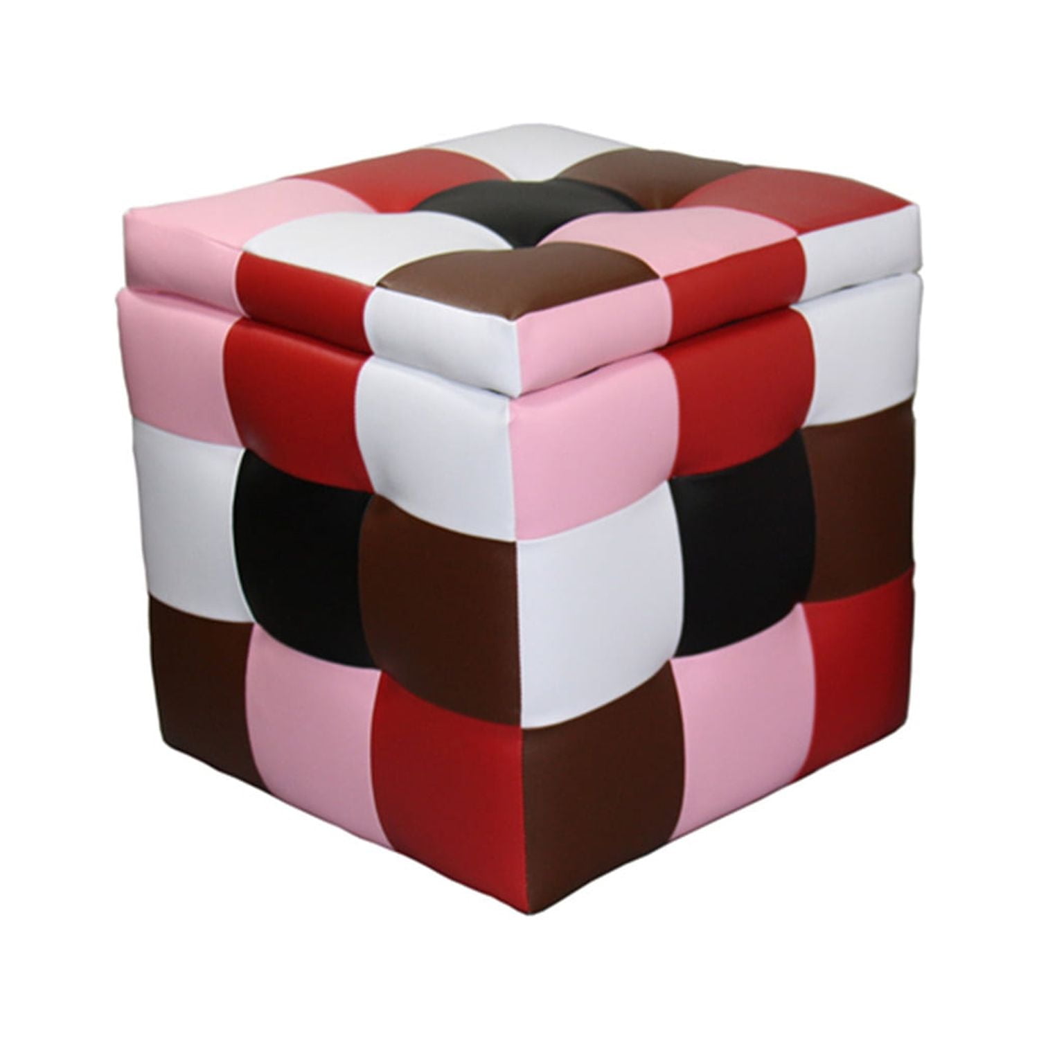 ORE International HB4436 16 in. Color Block Storage Ottoman Plus 1 ...