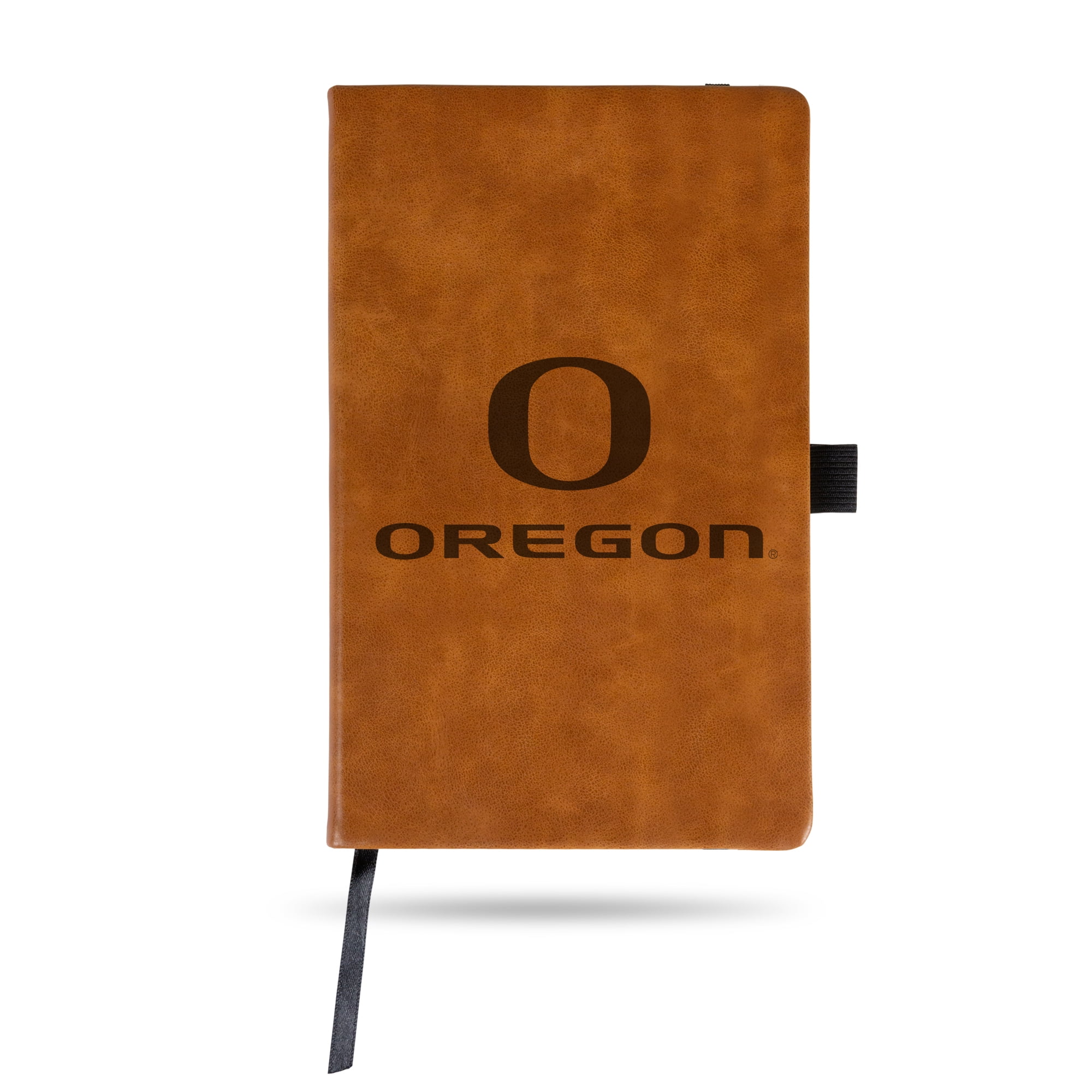 OREGON UNIVERSITY LASER ENGRAVED BROWN NOTEPAD WITH ELASTIC BAND ...