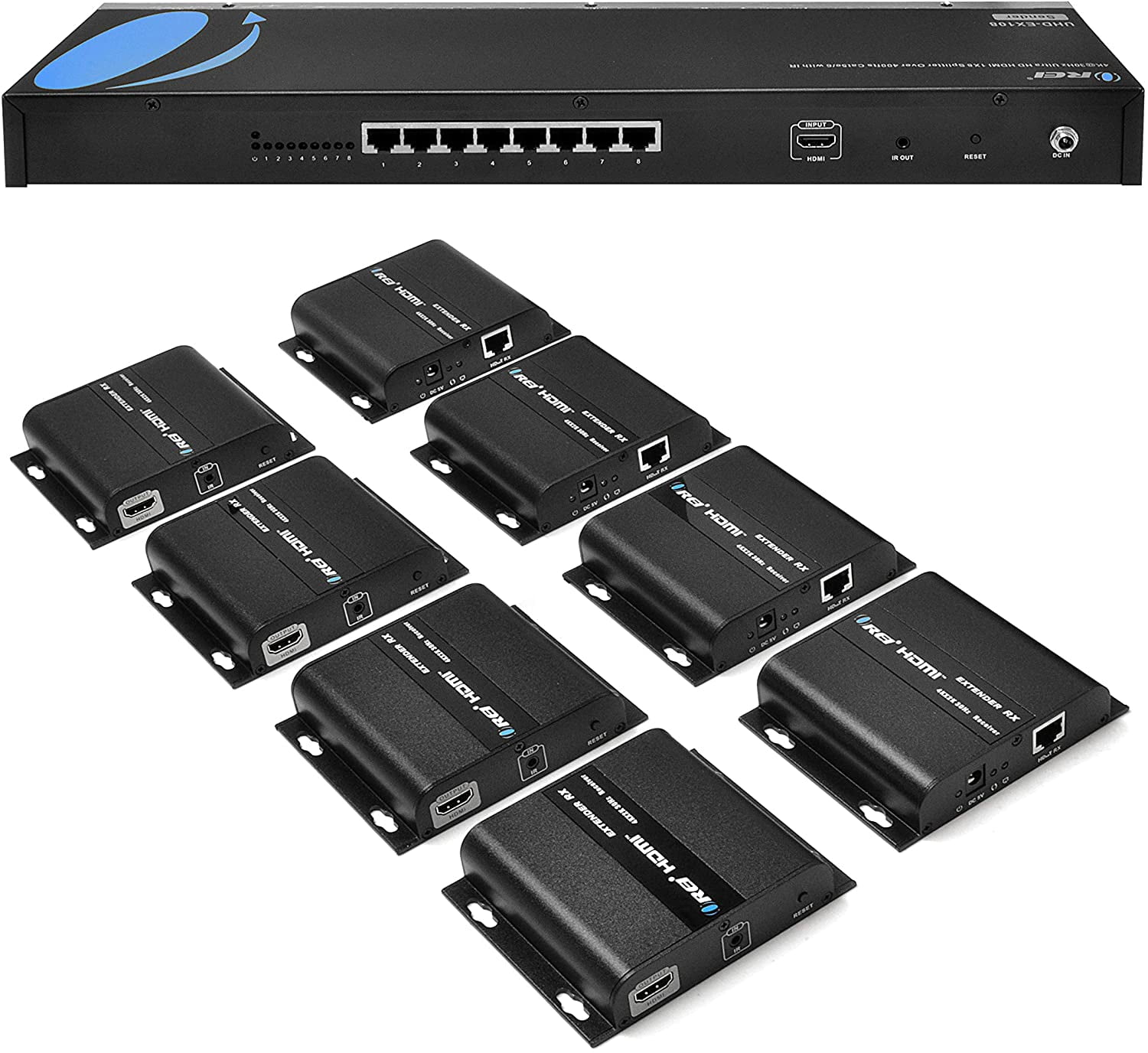 OREI 1x8 HDMI Extender Over Single CAT6/7 IR Remote, EDID Management Upto 400 Ft - Walmart.com