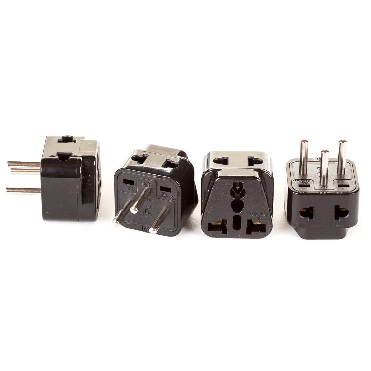 OREI 2 in 1 USA to Israel Travel Adapter Plug (Type H) - 4 Pack, Black ...