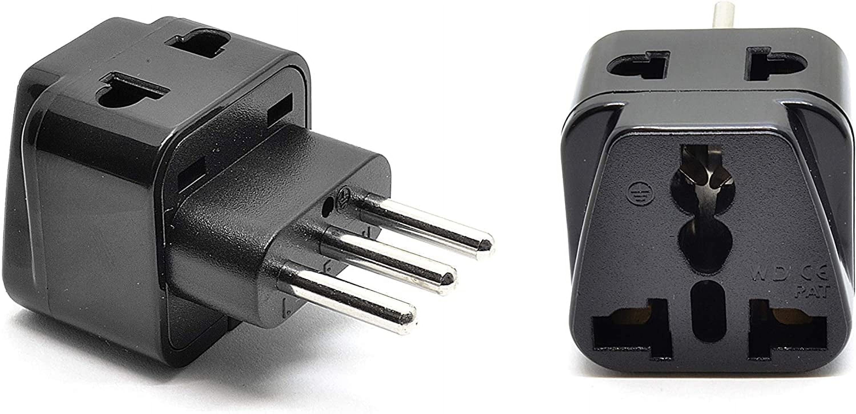OREI 2 in 1 USA to Italy Adapter Plug (Type L) - 2 Pack, Black ...