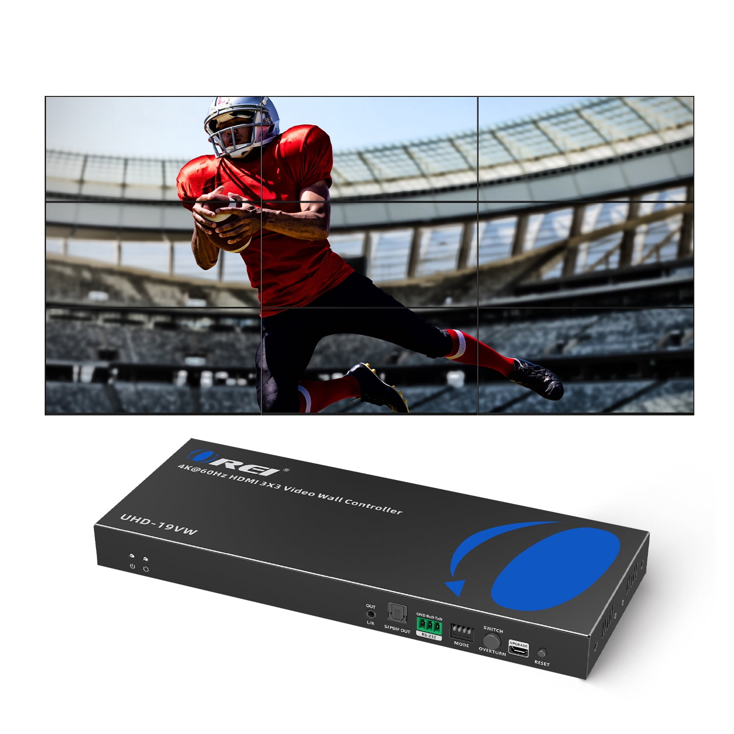 OREI HDMI 3X3 Video Wall Controller With Micro-USB Port (UHD-19VW ...