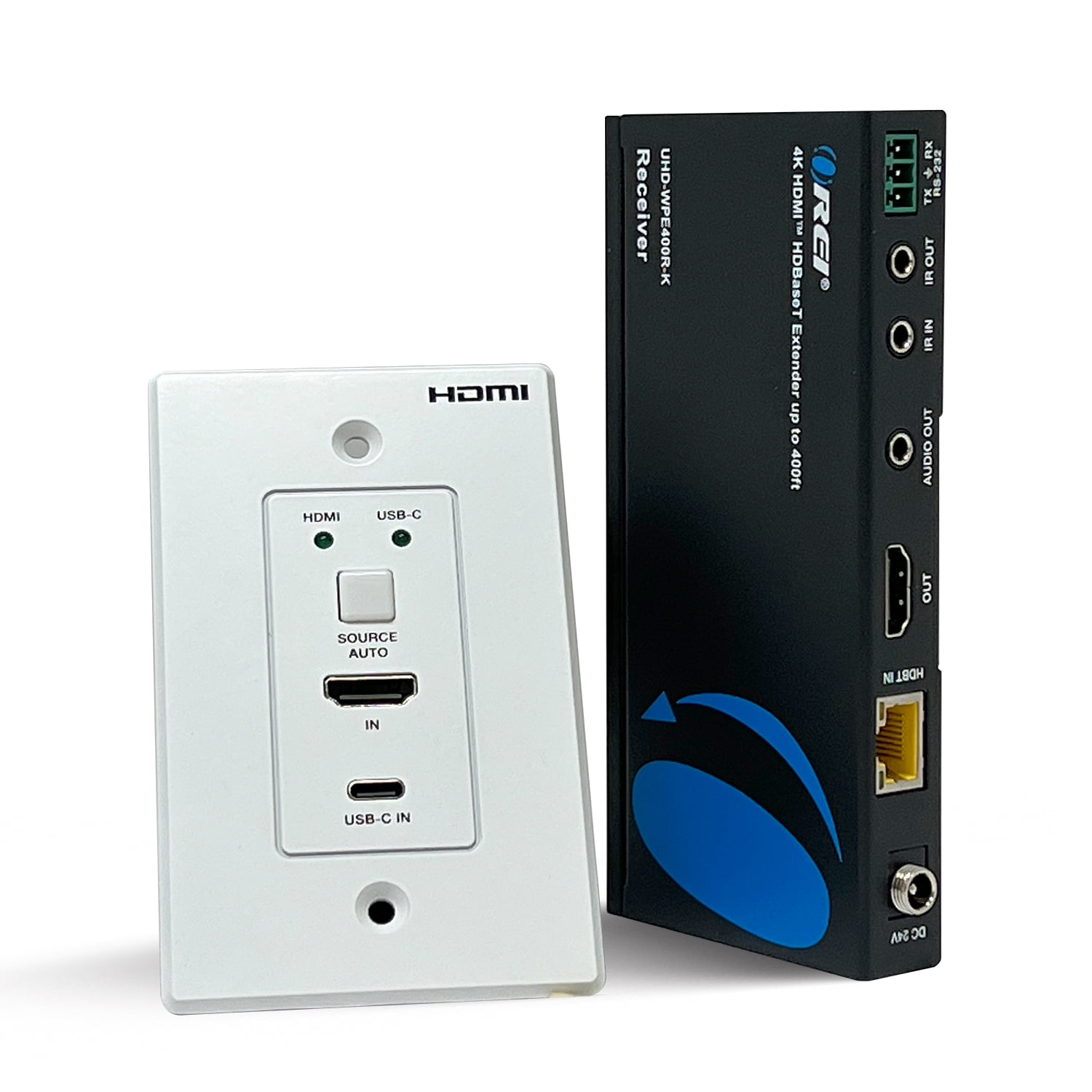 OREI 4K Wall Plate HDMI Extender upto 400 feet with HDBaseT (UHD ...