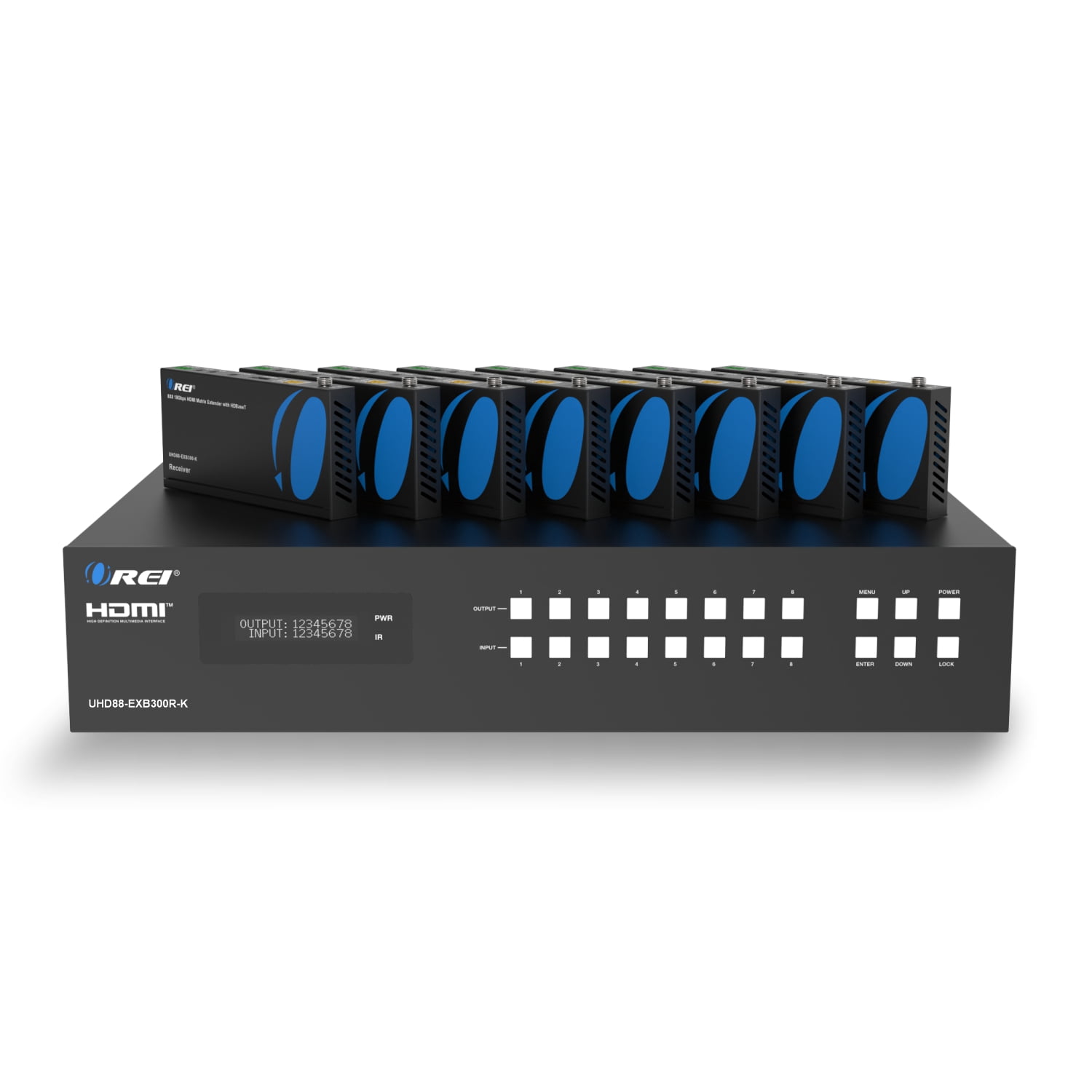 4K HDBaseT 8x8 HDMI™ Extender Matrix – 300ft (Cat6) (UHD88-EXB300-K ...
