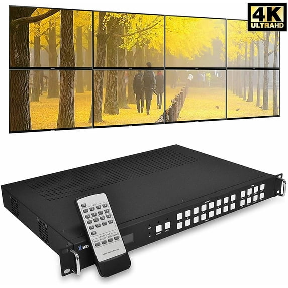 OREI HDMI 8x8 Screen Splitter Video Wall Matrix with 8 HD Displays (UHD ...